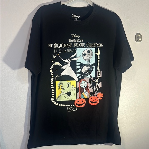 Disney | Shirts | Disney Black Graphic Tshirt The Nightmare Before ...